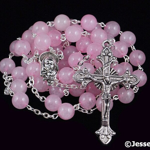 Pink Rosary - Etsy