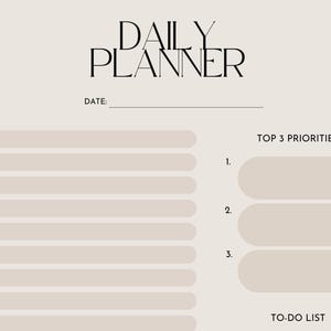 Minimalist Daily Planner | Printable PDF | Productivity and Time ...