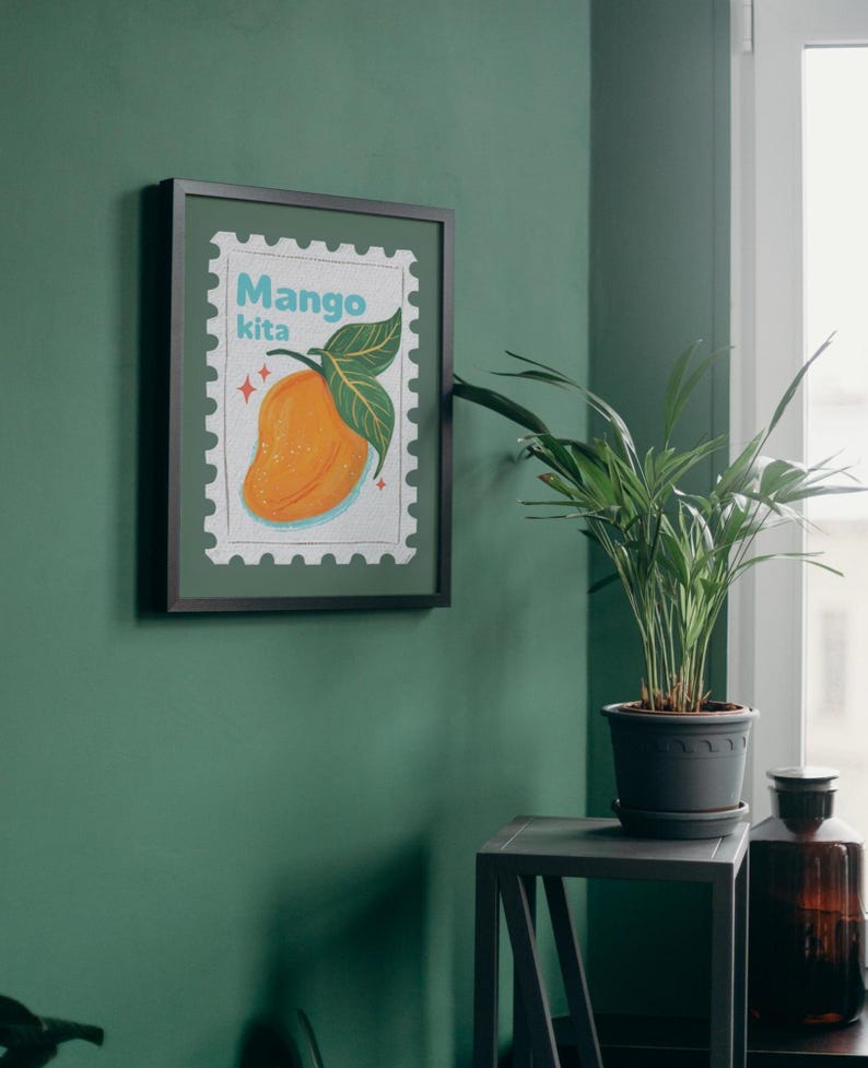 Mango Kita, Cute Filipino-inspired Mango Stamp Wall Art Digital ...