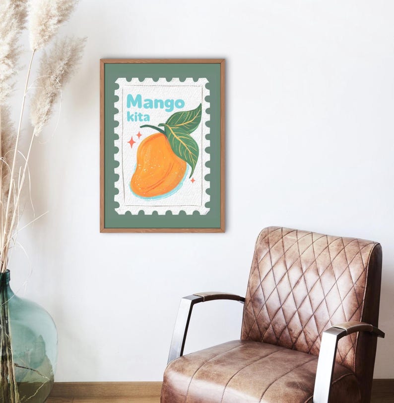 Mango Kita, Cute Filipino-inspired Mango Stamp Wall Art Digital ...