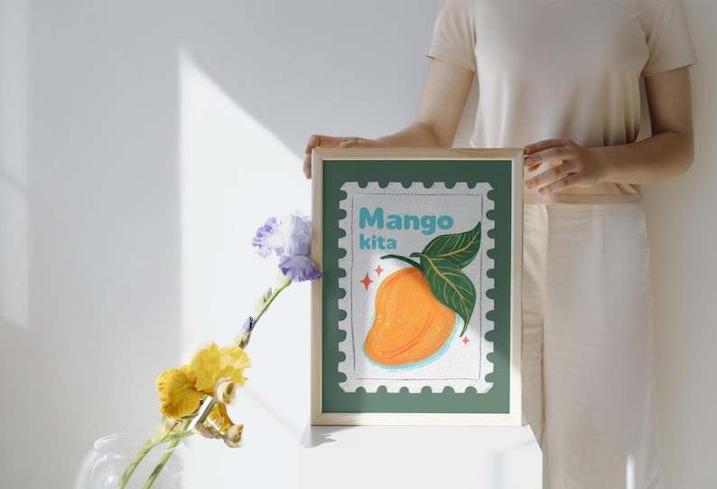 Mango Kita, Cute Filipino-inspired Mango Stamp Wall Art Digital ...