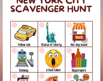 New York City Scavenger Hunt for Kids Printable PDF - Etsy
