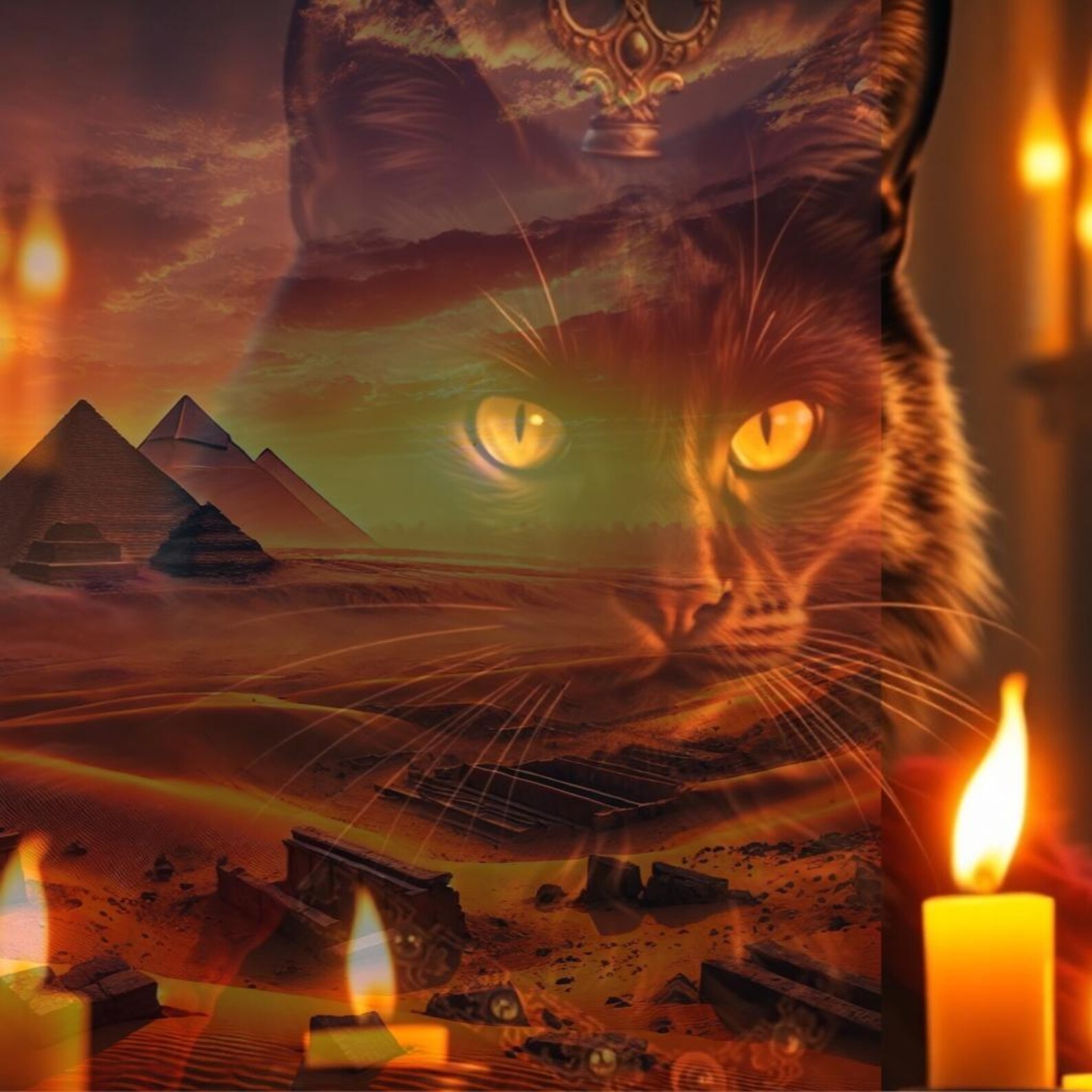 Mystical Cat PNG, Digital Magical Cat - Etsy