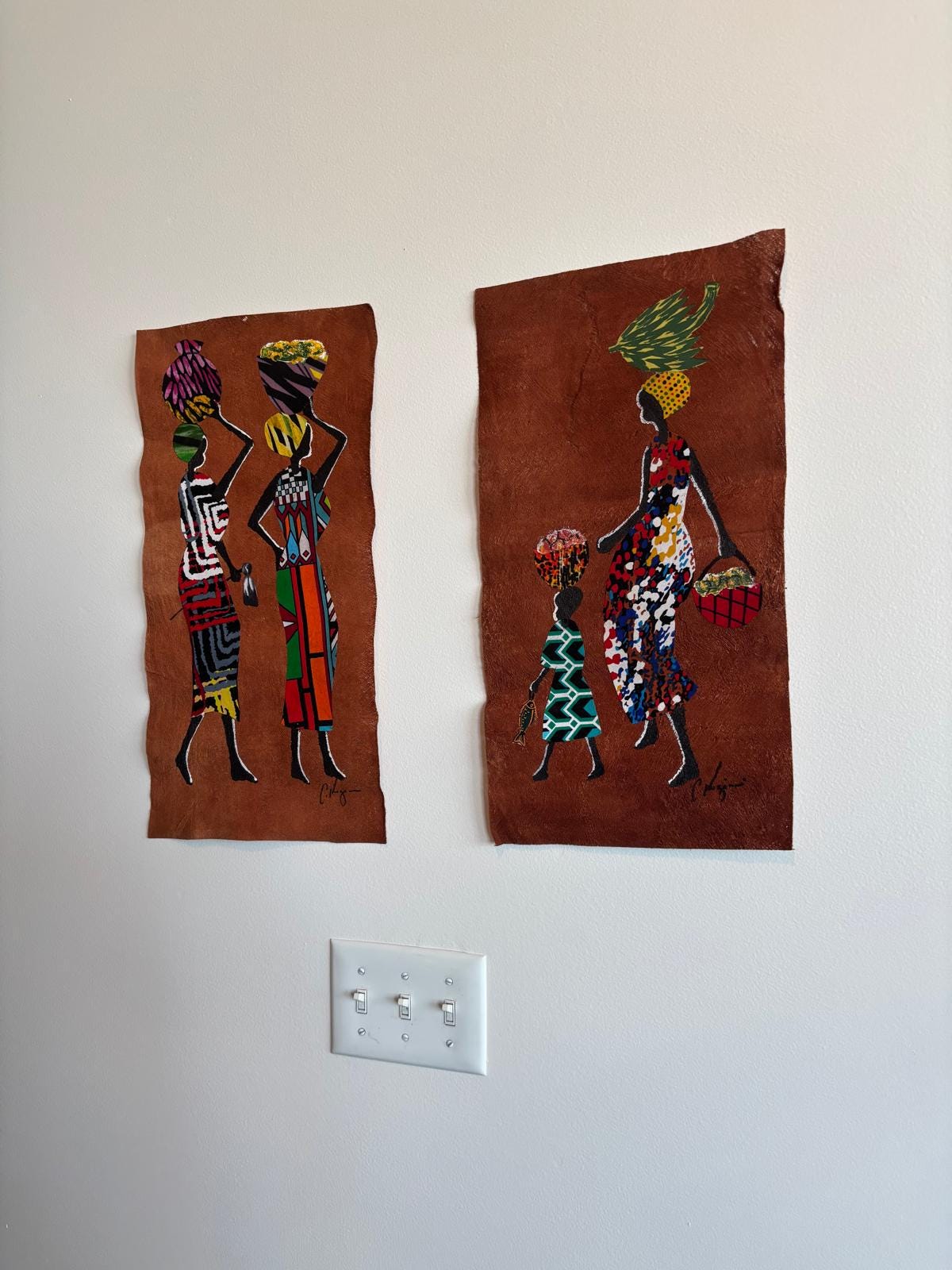African Bark Cloth Hand Painted Wall Art - Etsy
