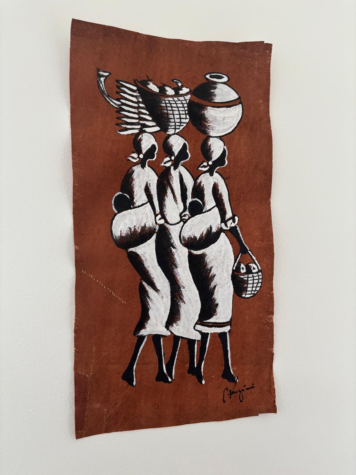 African Bark Cloth Hand Painted Wall Art - Etsy