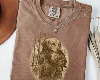 Labrador Retriever Duck Hunting T Shirt | Lab Retrieving Duck | Duck ...