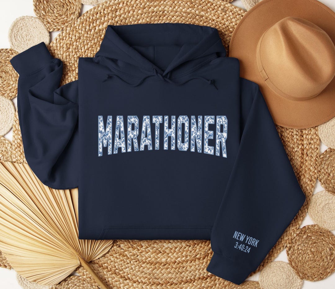 Runner Hoodie Marathon Finisher Personalized Hoodie in Trendy Toile ...