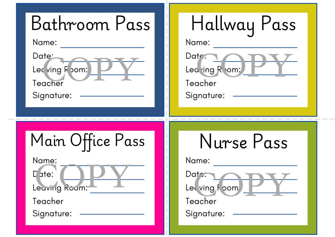 Teacher Passes - Etsy