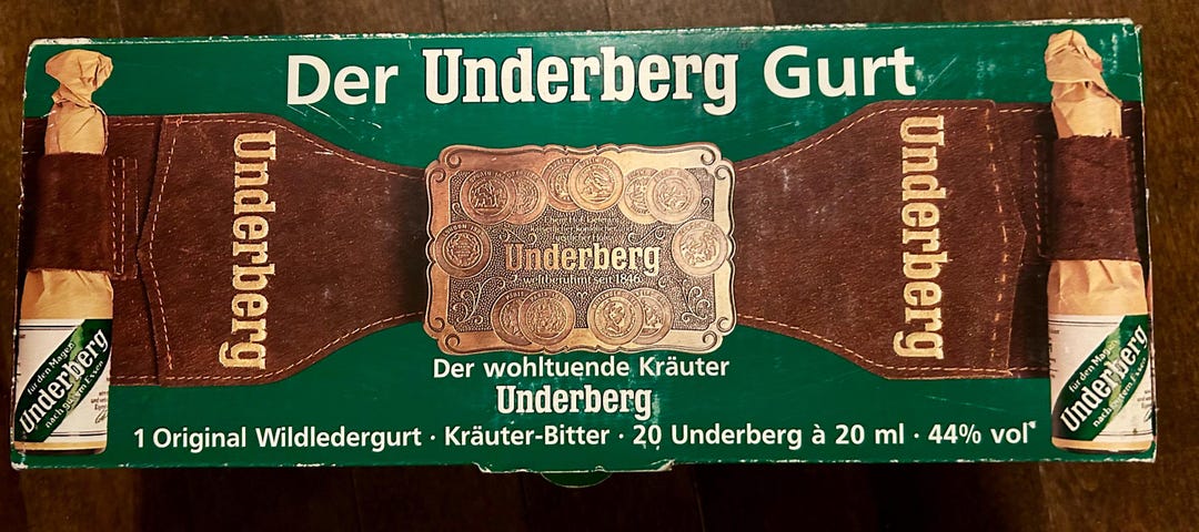 Vintage RARE Underberg Leather Suede Gun Belt Buckle German Bitter ...