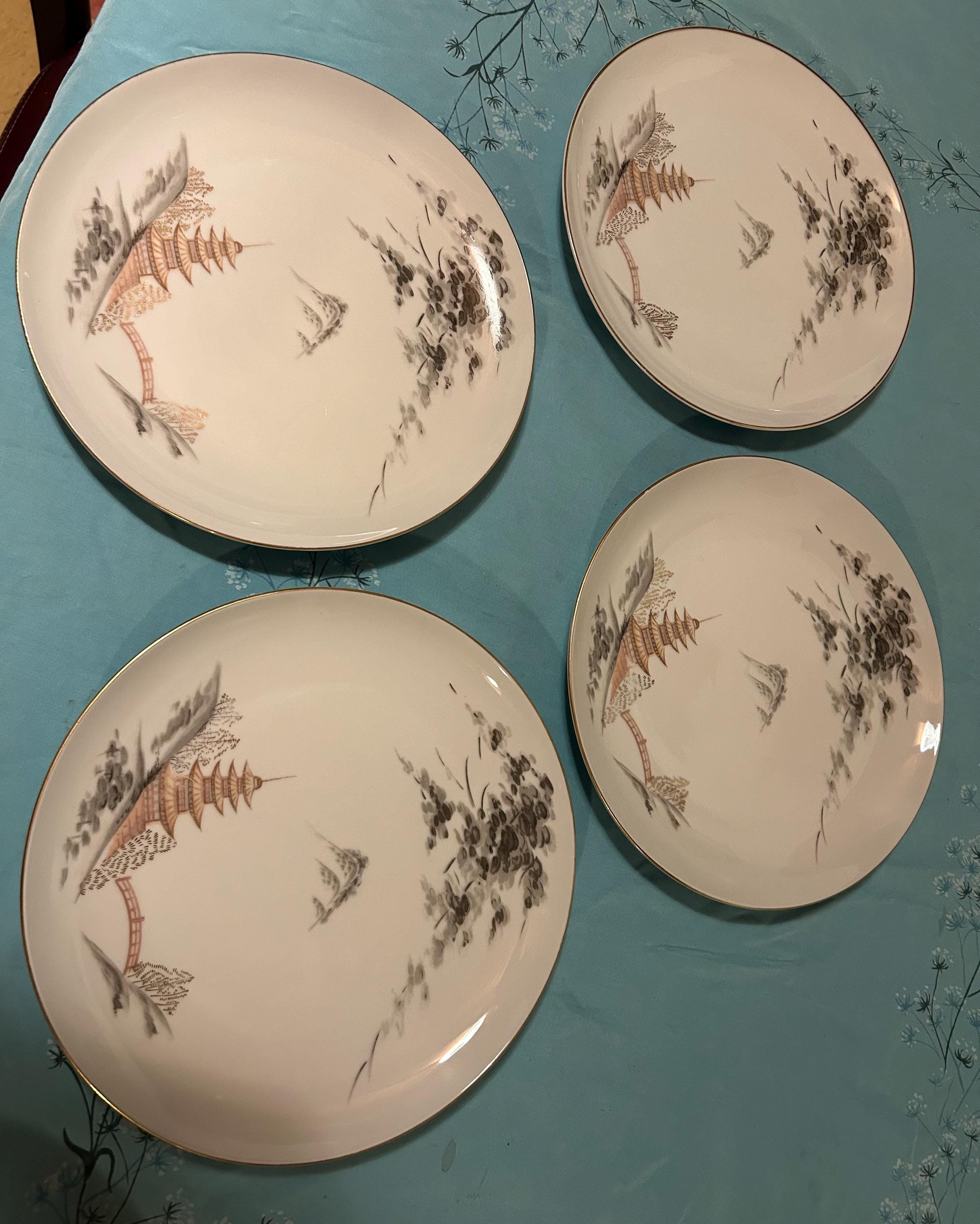 Mid Century Japanese Sone China Kiyomizu #1963 Pagoda 16 Piece ...