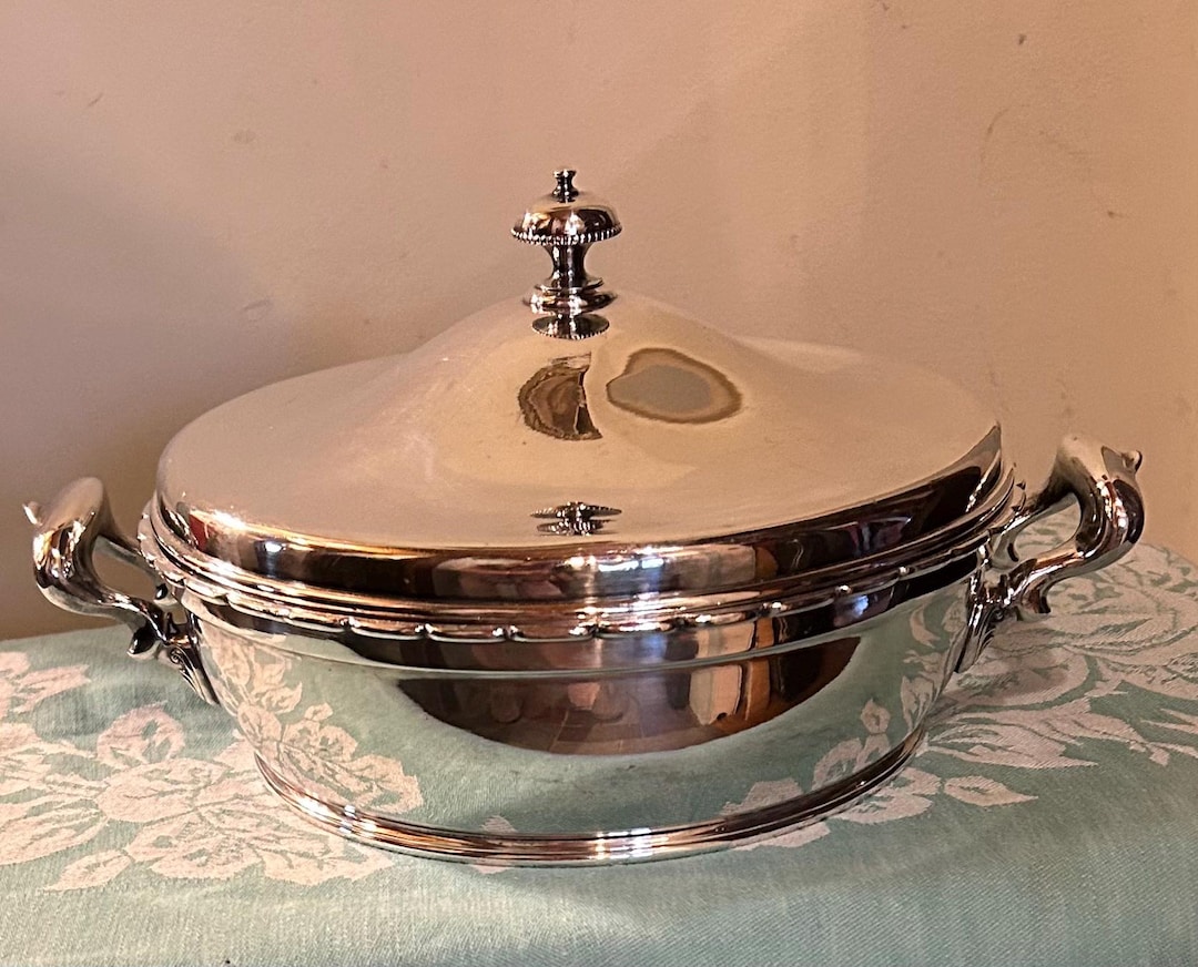 Wilcox Silver Plate Co. Quadruple Plate Covered Casserole Baking Serving Dish 1800s W/original ...
