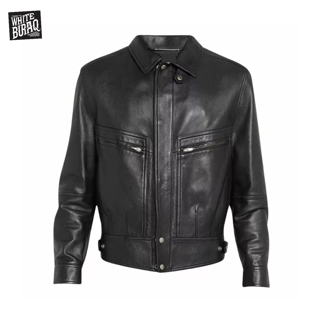 Men’s Classic Black Leather Bomber Jacket Timeless Cool Modern ...