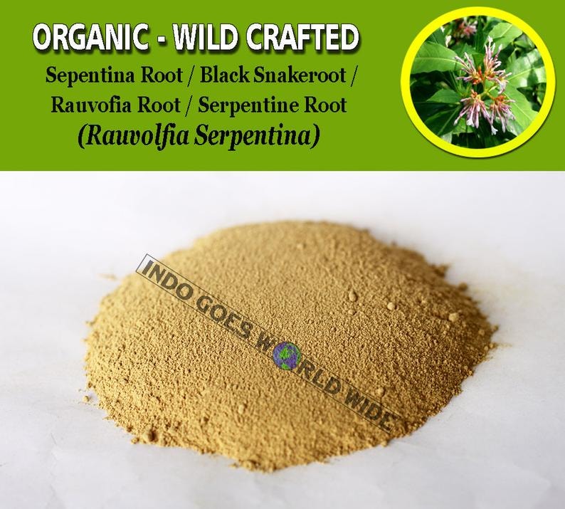 POWDER Indian Snakeroot Serpentine Wood Snakeroot Rauvolfia Serpentina ...