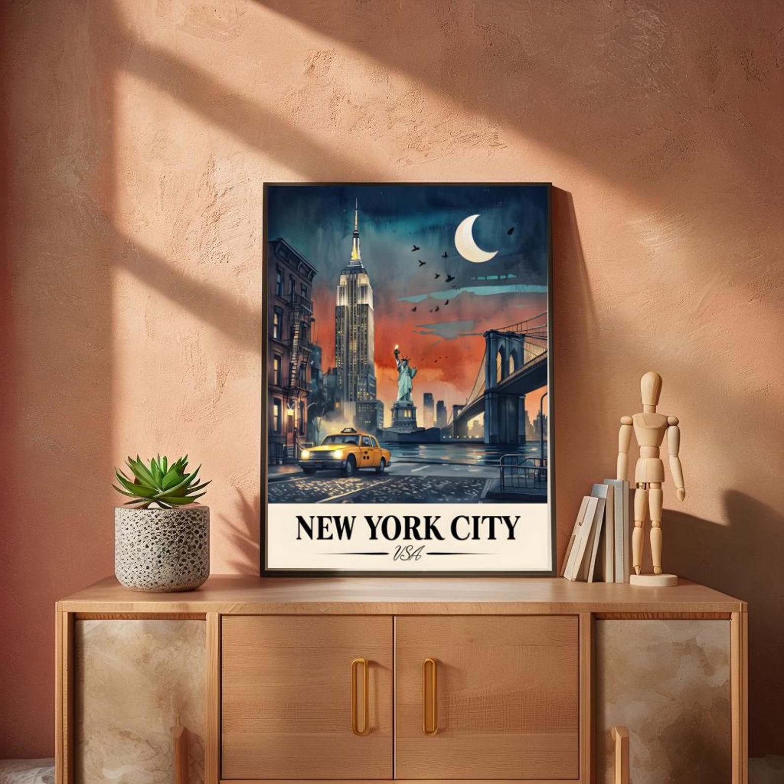 New York City Watercolor Rolled Posters - United States, Statue of ...