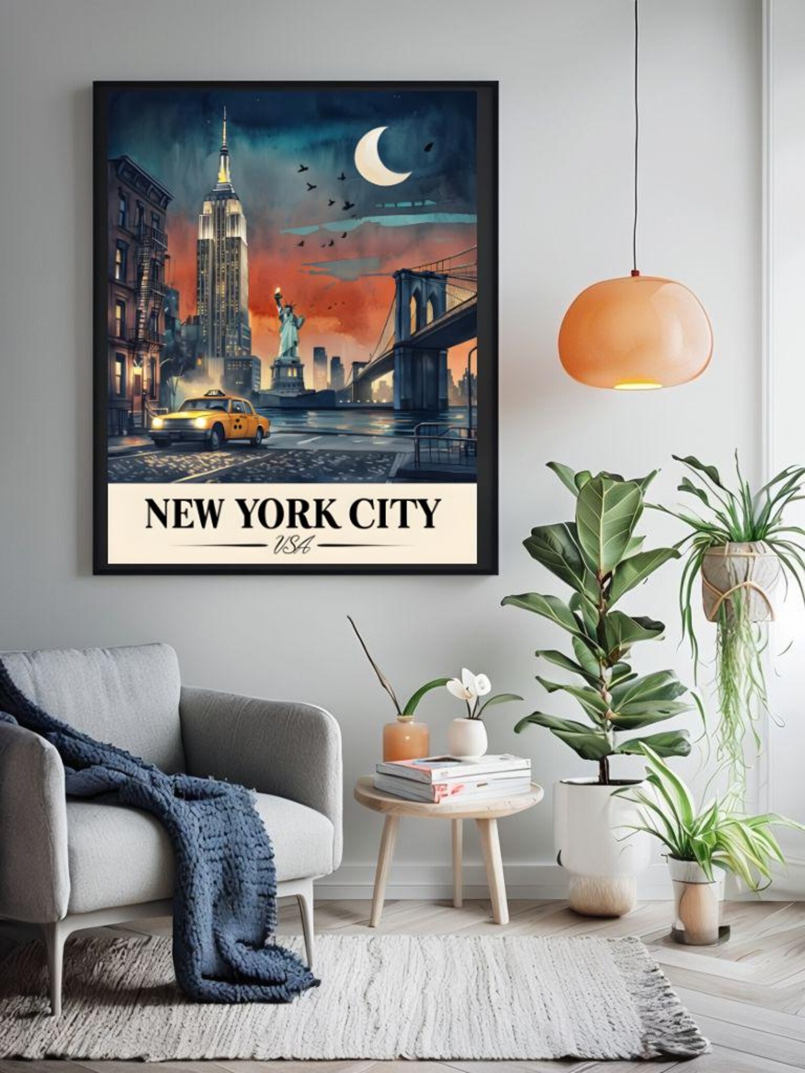 New York City Watercolor Rolled Posters - United States, Statue of ...