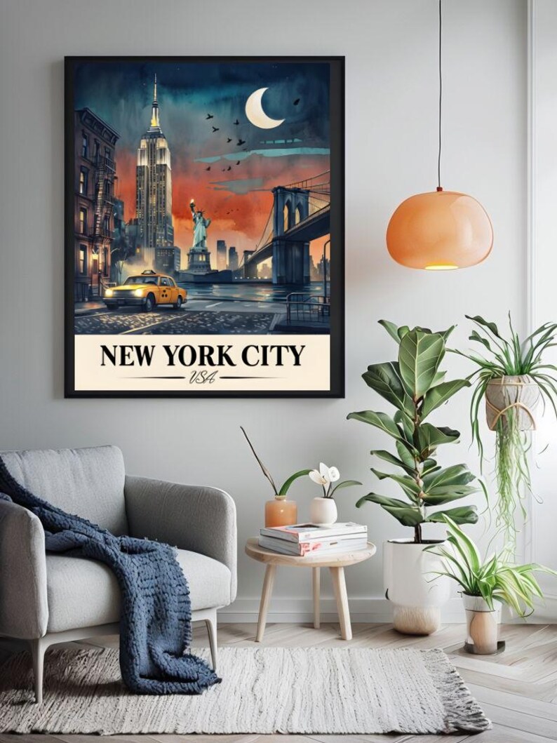 New York City Watercolor Rolled Posters - United States, Statue of ...