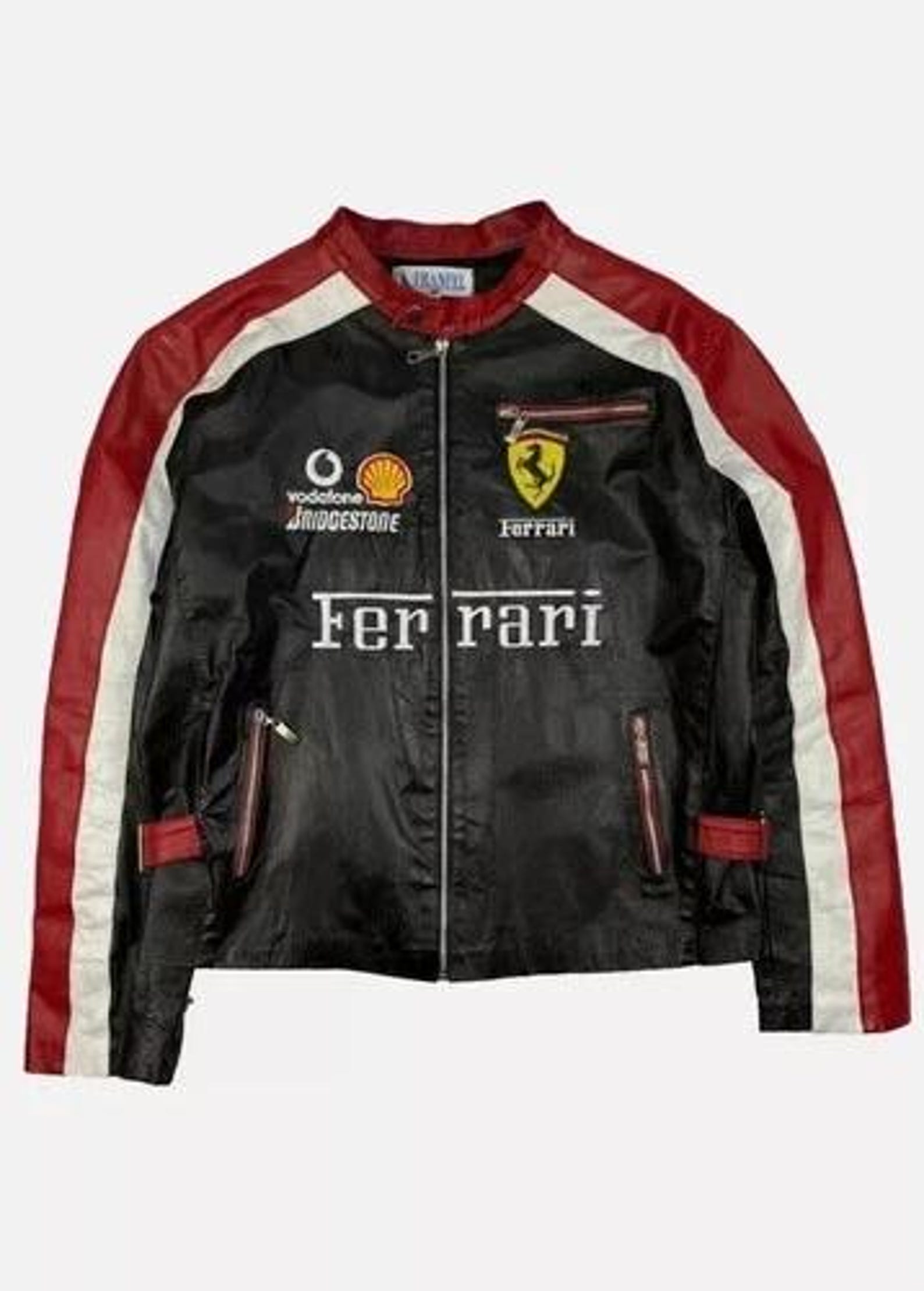 Formula Black Leather Jacket Racing Jacket 100% Genuine Sheep Leather ...