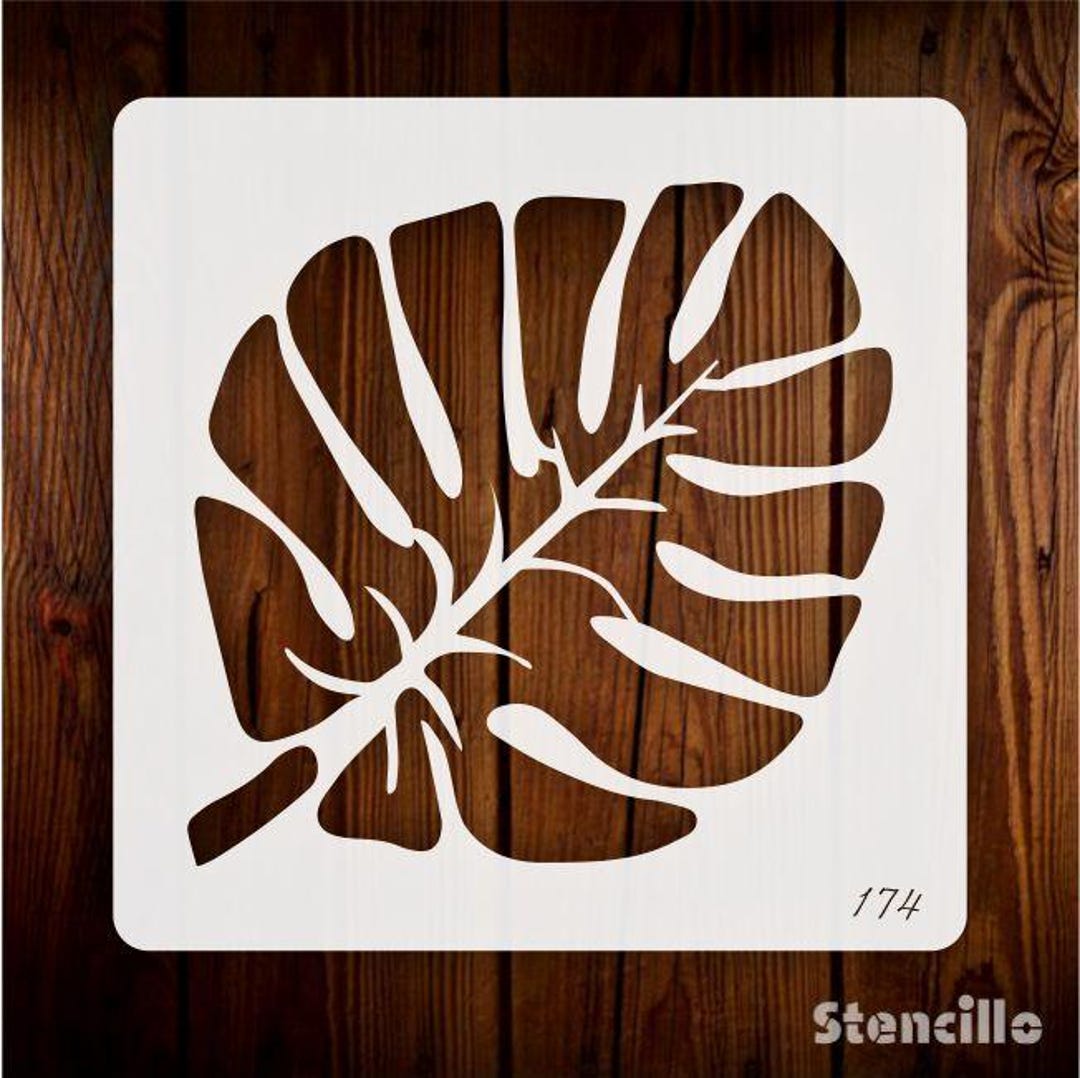 Large Leaf Stencil - Reusable Flowing Monstera Leaves for DIY Painting ...