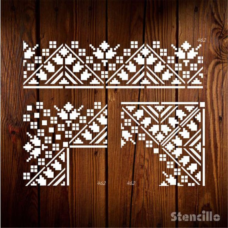 Verve- Indian Inlay Border Stencils Set- Reusable Plastic Stencils for ...