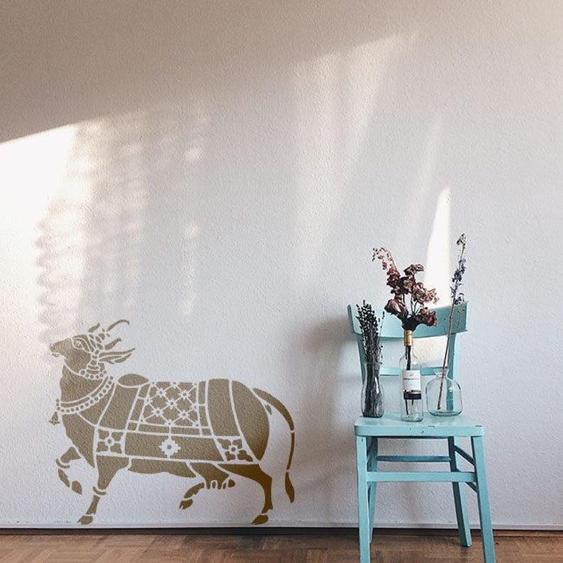 Warli Bull Ancient Stencil for Walls, Canvas, and More - Etsy