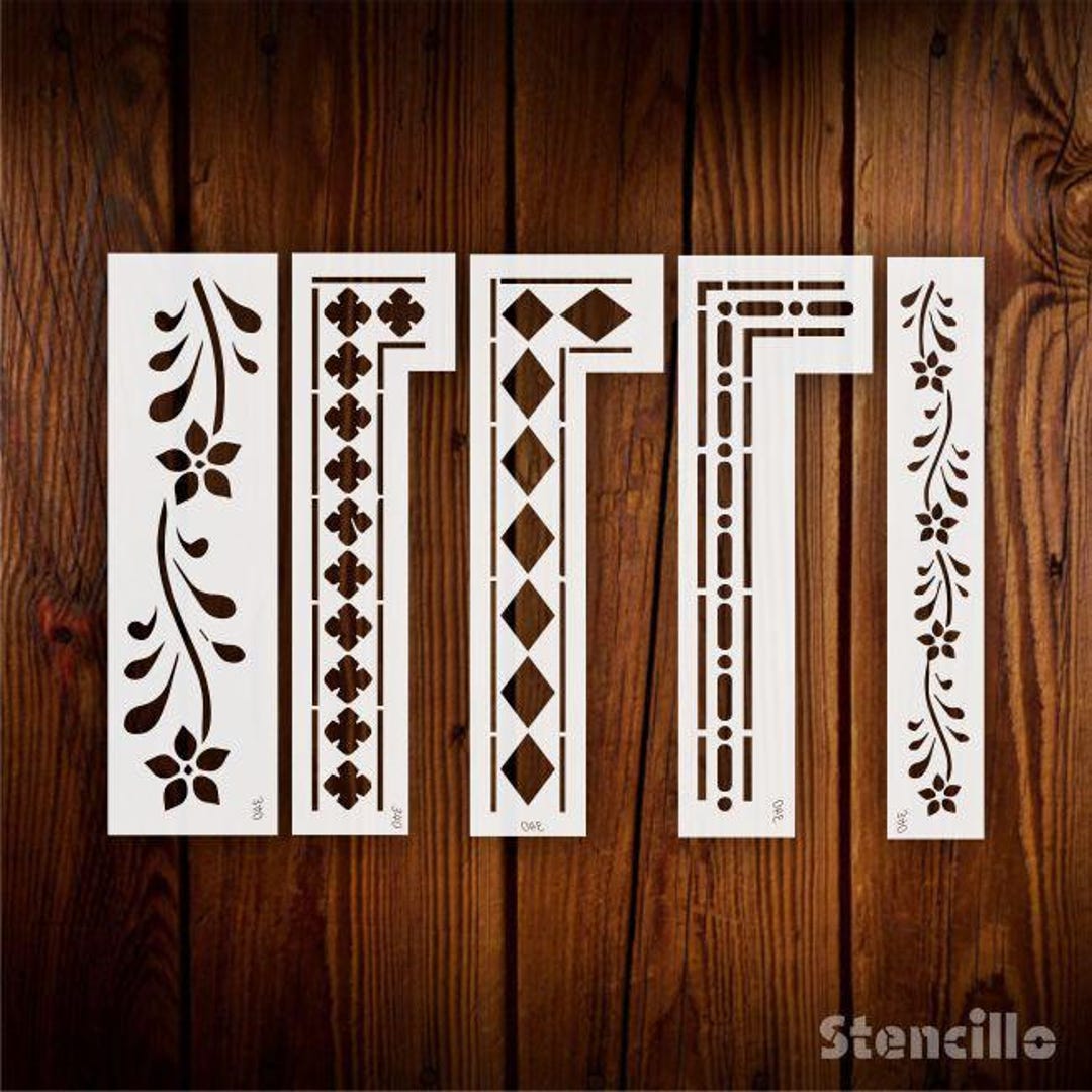 Zesty - Indian Inlay Furniture Stencils Set- Reusable Plastic Stencils ...