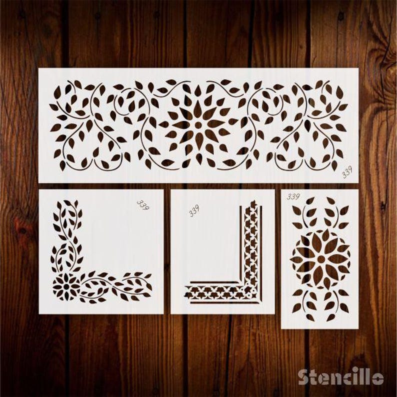 Zenix-inlay Furniture Stencils Set- Reusable Plastic Stencils for ...