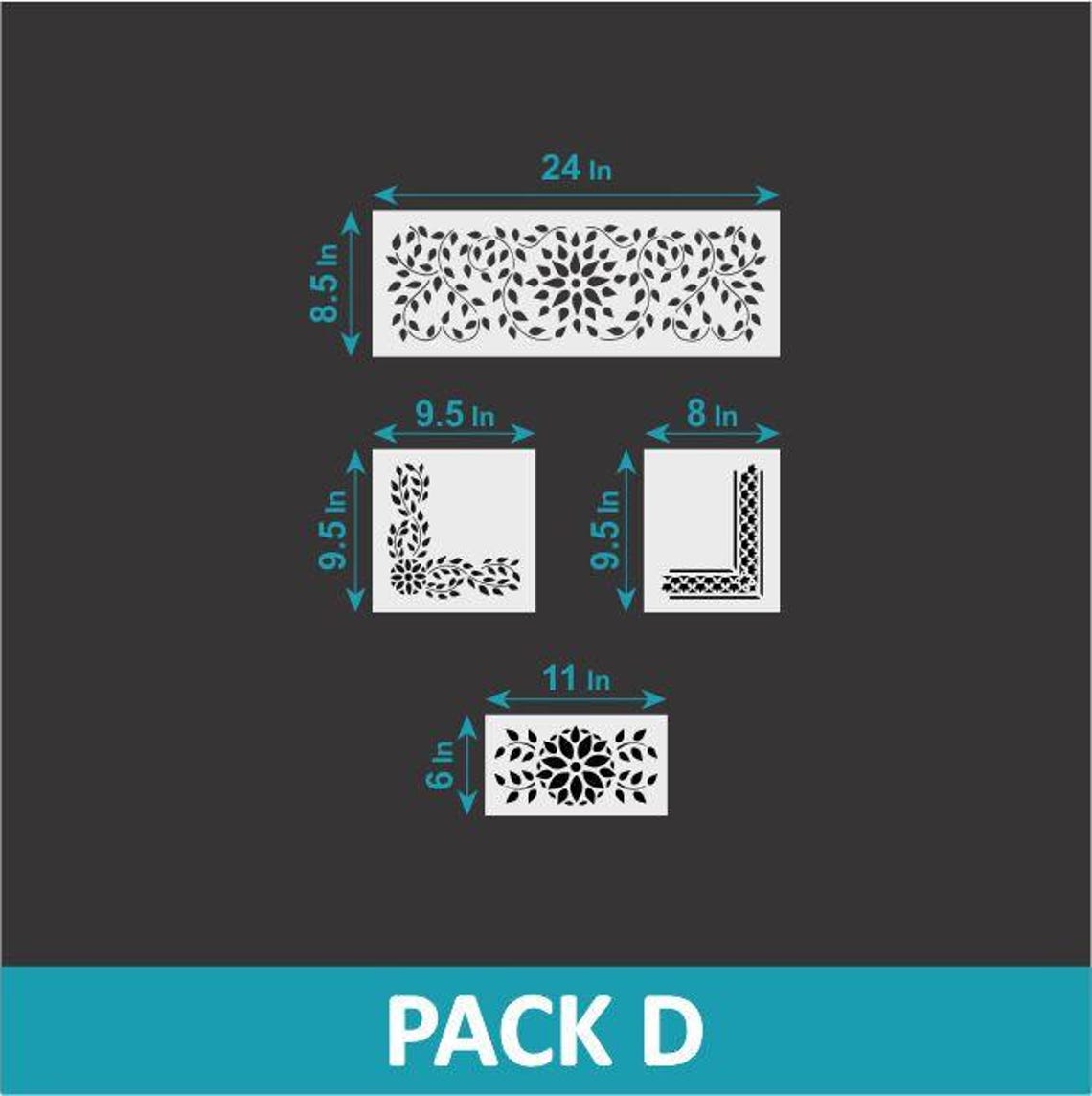Zenix-inlay Furniture Stencils Set- Reusable Plastic Stencils for ...