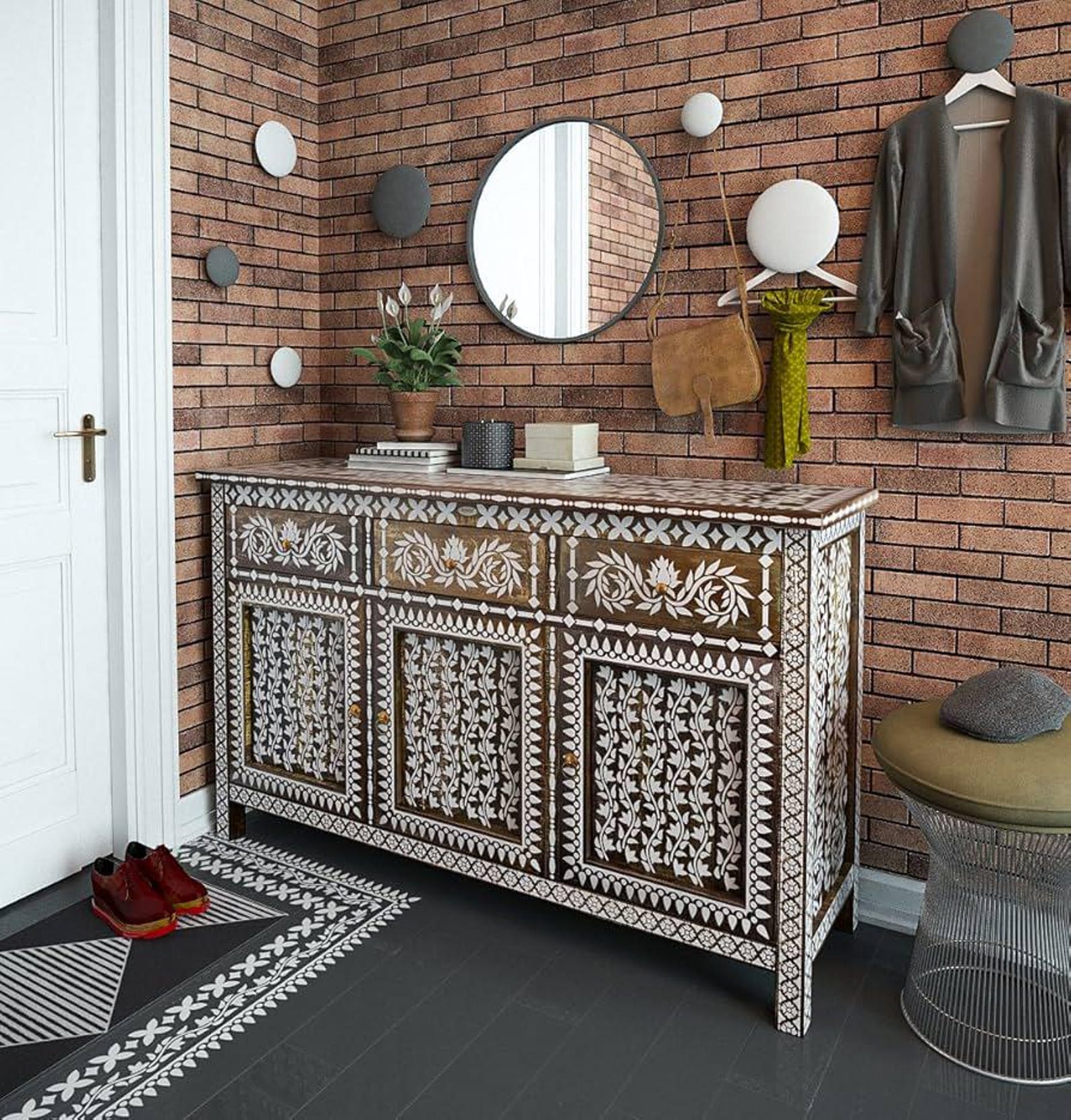 IKEA Furniture Stencil Indian Inlay Stencil- Reusable Vintage Pattern ...