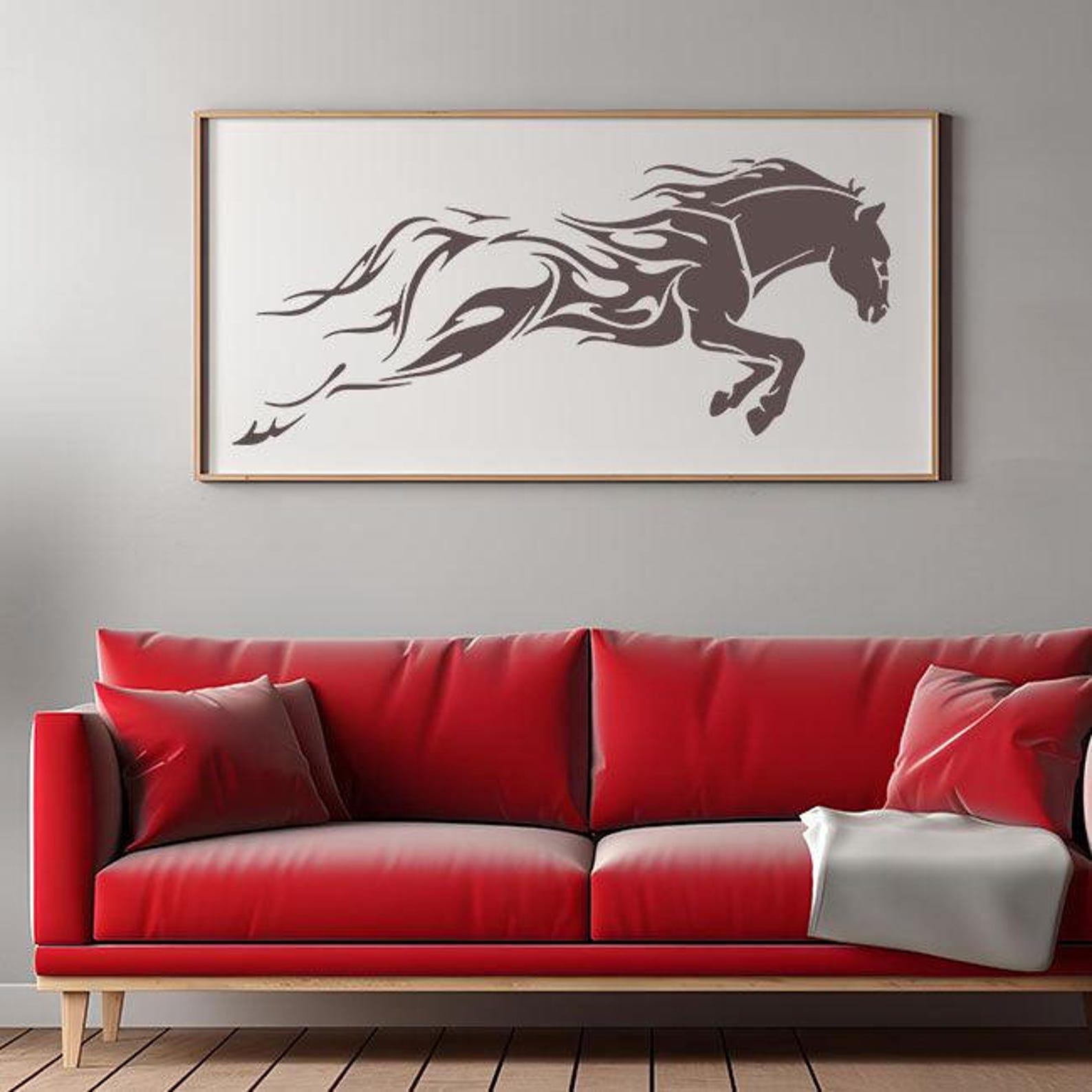 Running Stallion Horse Stencil Custom for Canvas & Office Home Wall ...