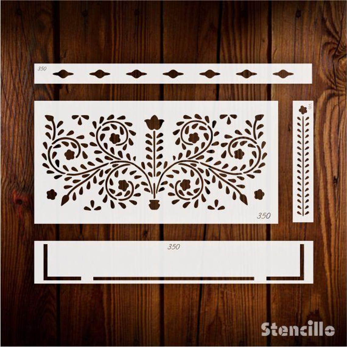 Pixel - Indian Inlay Furniture Stencils Set- Reusable Plastic Stencils ...