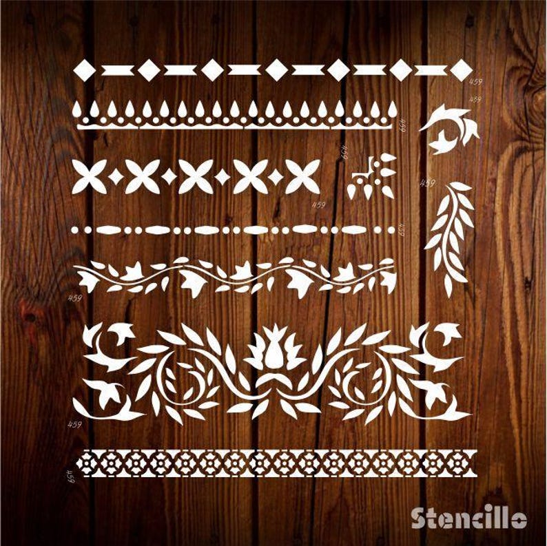 IKEA Furniture Stencil Indian Inlay Stencil- Reusable Vintage Pattern Mylar Stencils for Home ...