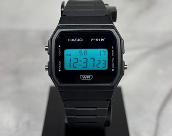 Custom Black Casio F91W Inverted Screen Mod - Etsy