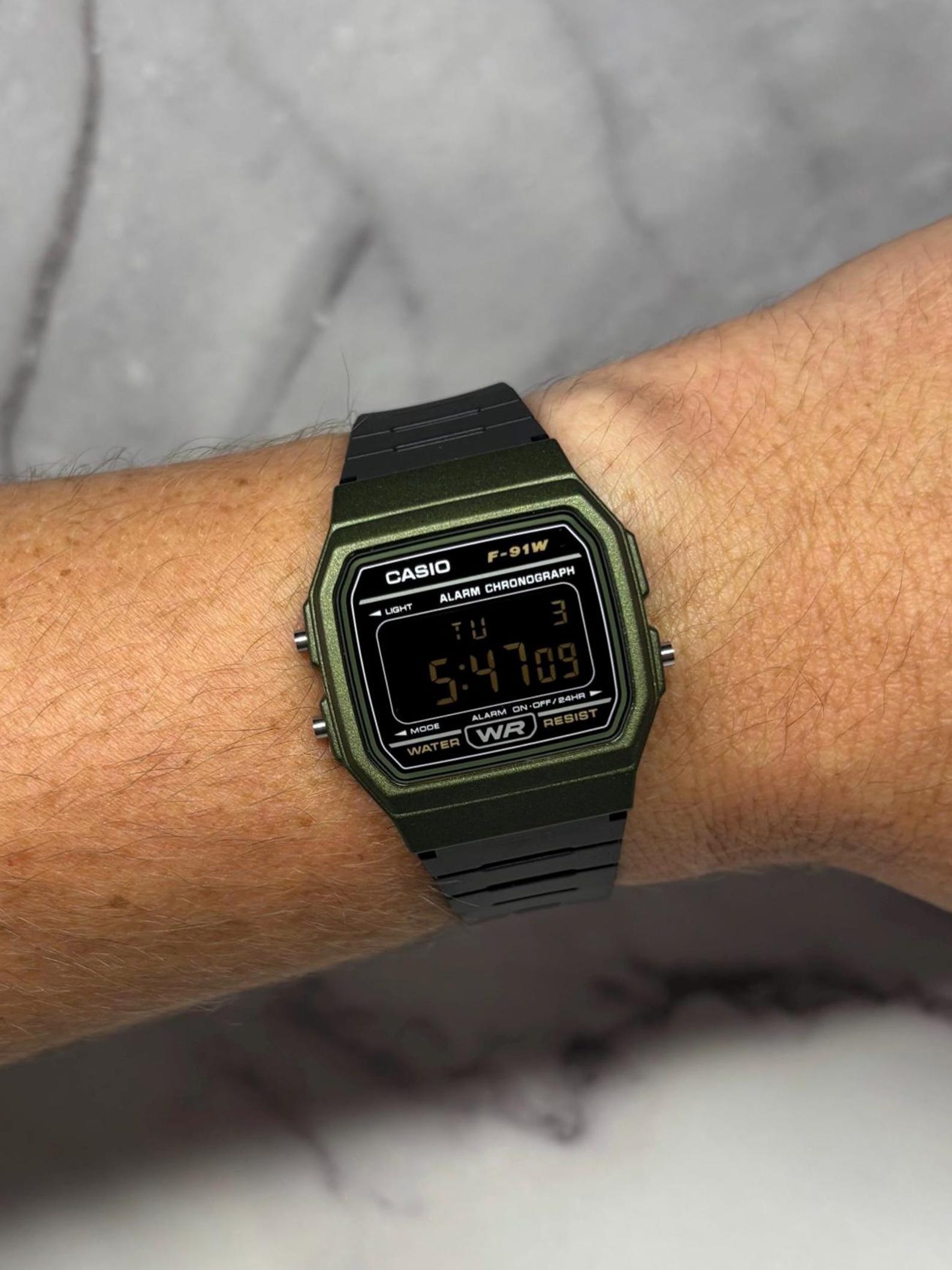 Custom Green Casio F91W Inverted Screen Mod - Etsy