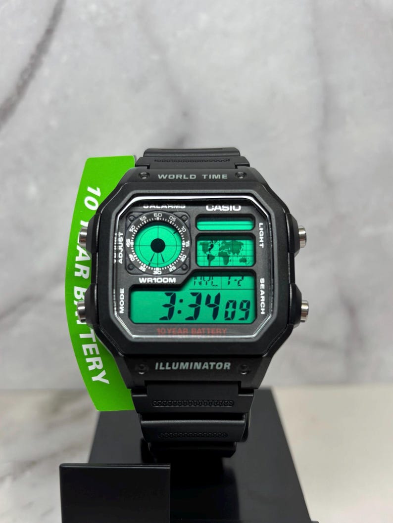 Custom Black Casio AE1200WH Green Screen Mod - Etsy
