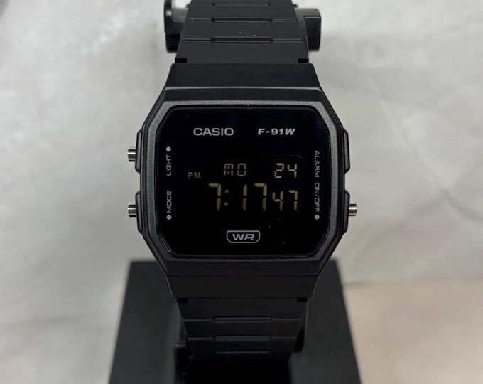 Custom Casio F-91W Negative Display and Metal Band Mod With Custom Case ...