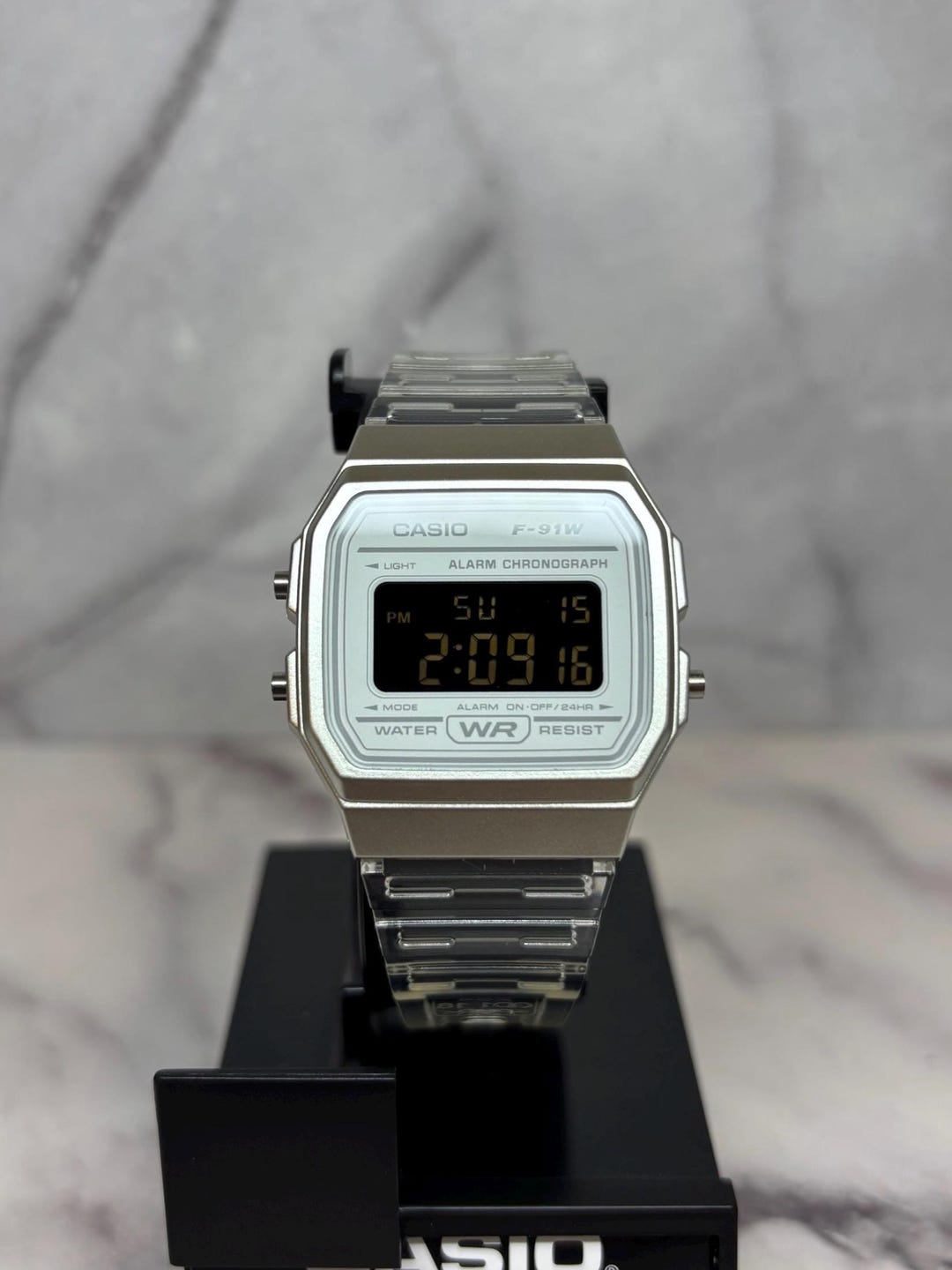 Custom Silver & Clear Casio F91W Negative Screen Mod - Etsy