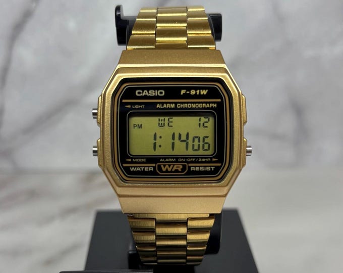 Custom Gold Casio F91W With Gold Strap Mod - Etsy