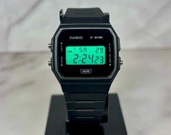 Custom Black Casio F91W Inverted Screen Mod - Etsy