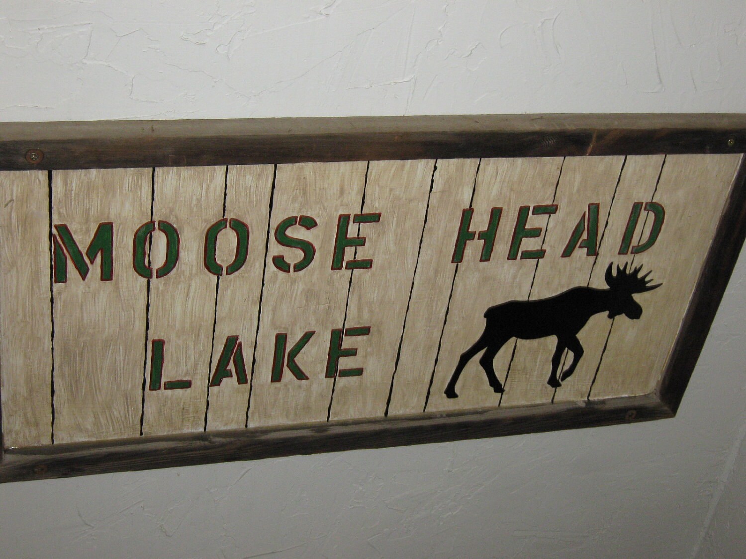 Old Cedar Wood Moose Head Lake Sign With Moose, Handmade by My Husband ...