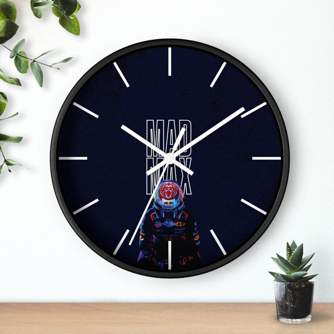 Max Verstappen Wall Clock - Mad Max Formula One F1 Redbull F1 Team ...
