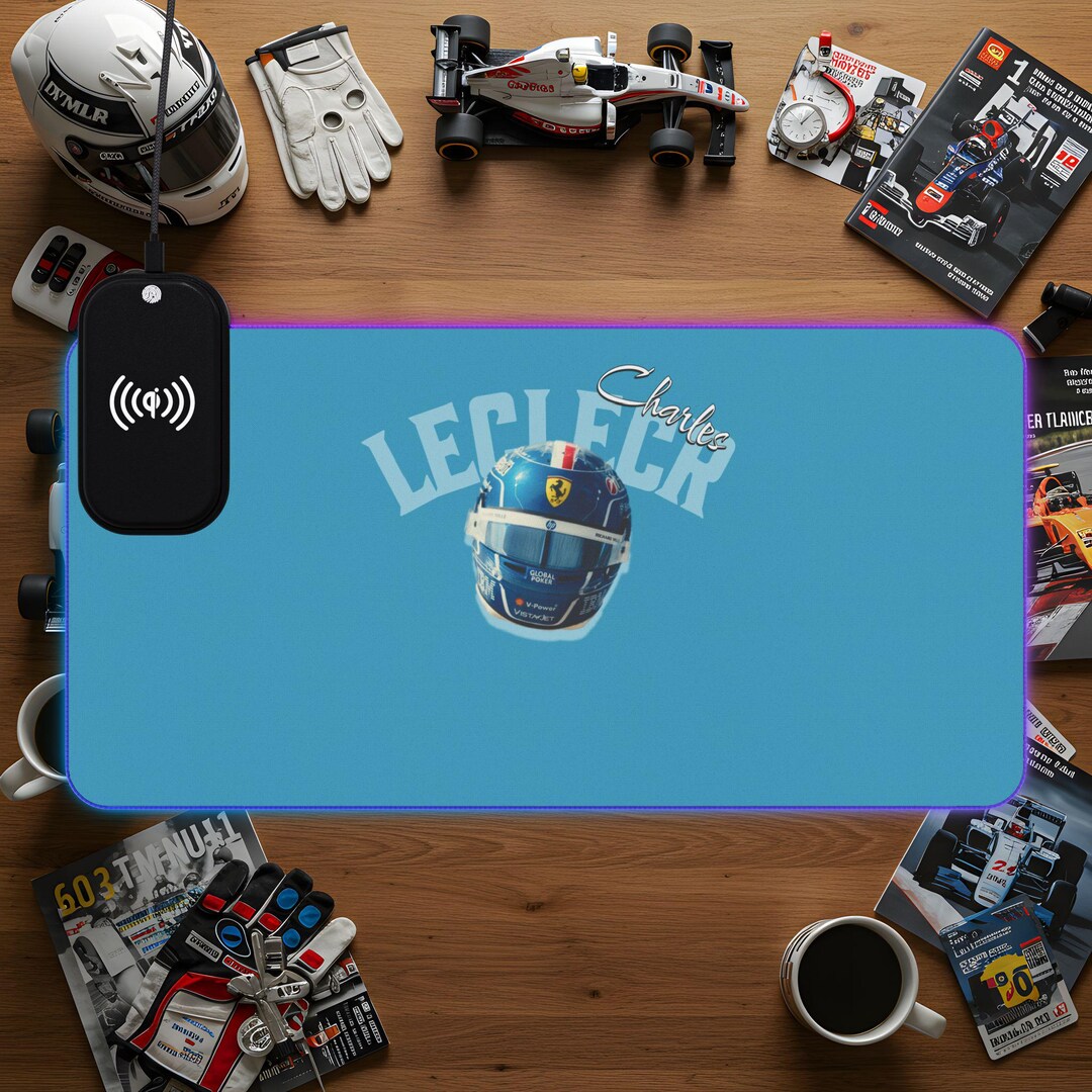 Mouse Pad, Ferrari F1 Wireless Charging LED Gaming Mousepad for Charles ...