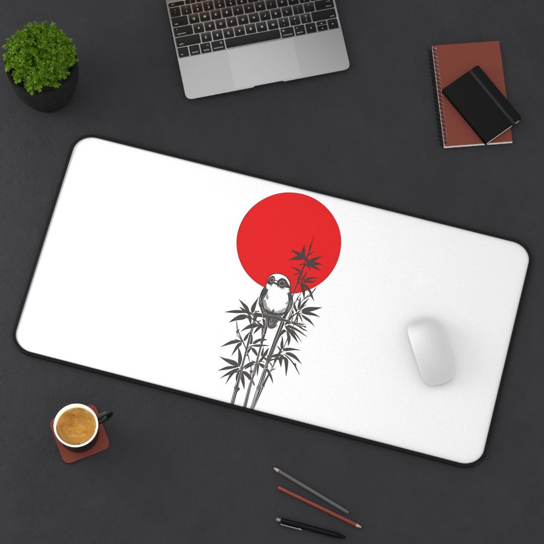 Japanese Zen Desk Mat, Minimalist Office Decor & Nature Themed ...