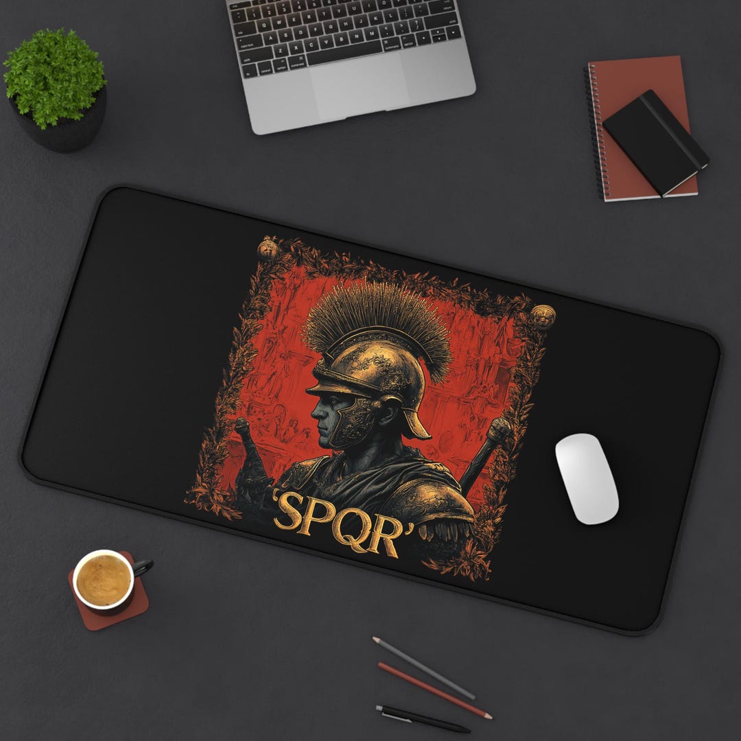 SPQR Desk Mat With Roman Soldier Design | Ancient History Gift & Office ...