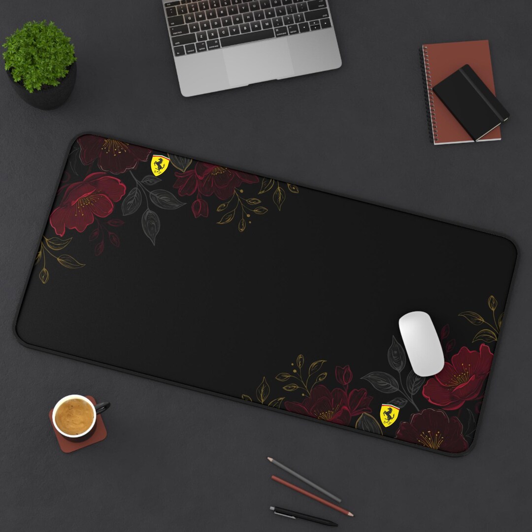 Desk Mat, Ferrari F1 Floral Design, Lewis Hamilton, Charles Leclerc ...