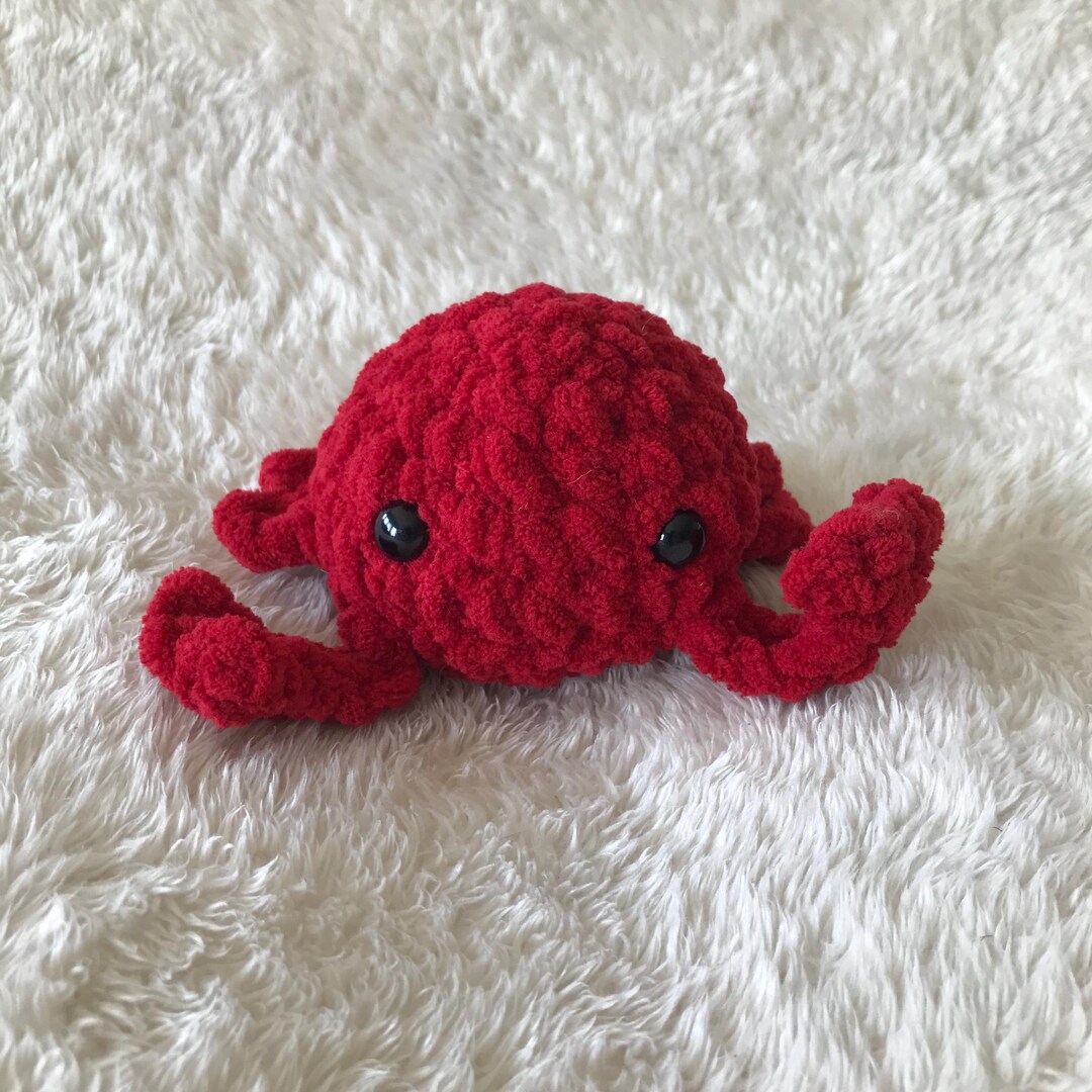 Crochet Crab Plushie, Mini Stuffed Animal, Handmade Toy - Etsy