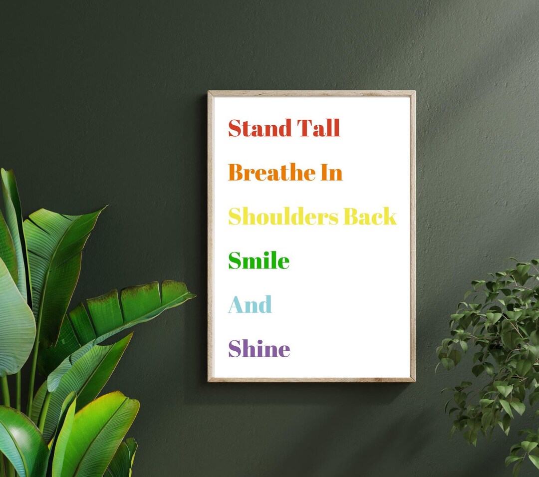 A3 and A4 Positive Affirmation Rainbow Poster. Motivational Wall Art ...