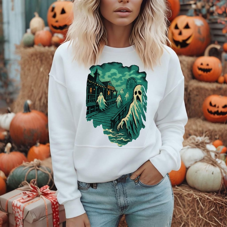 Retro Haunted Boardwalk Ghosts PNG – Horror Movie Fan Gift - Vintage ...