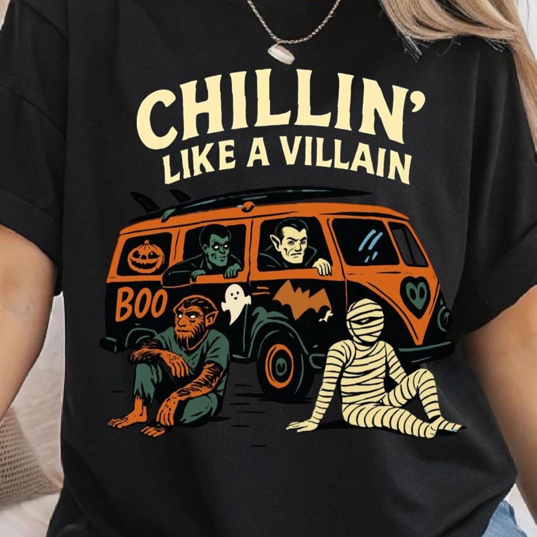 Funny Halloween Monsters PNG Design: Chillin Like a Villain (digital ...