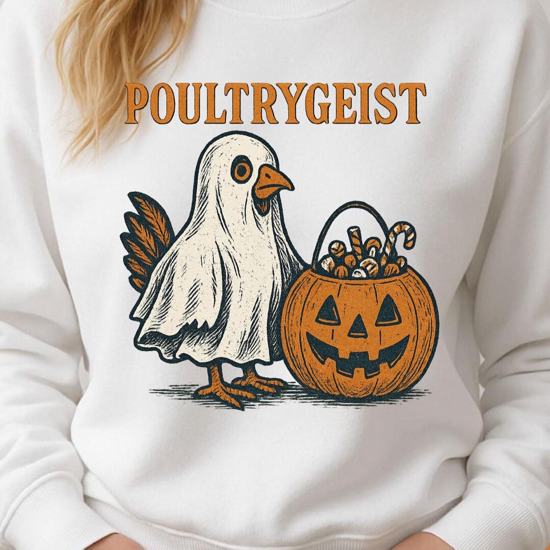 Funny Chicken Ghost PNG | Poultrygeist Trick or Treat Design ...
