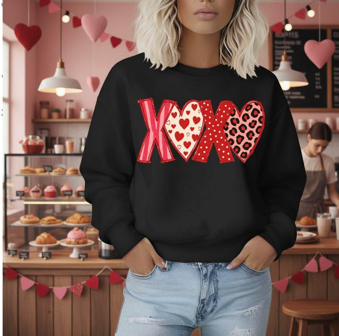 Preppy XOXO Valentine’s Day PNG • Cute Hearts & Leopard Print Png ...